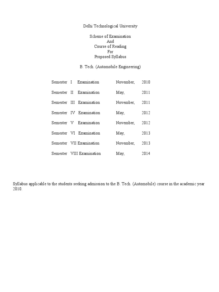 DTU Automotive Engineering Syllabus | PDF | Entropy | Dislocation
