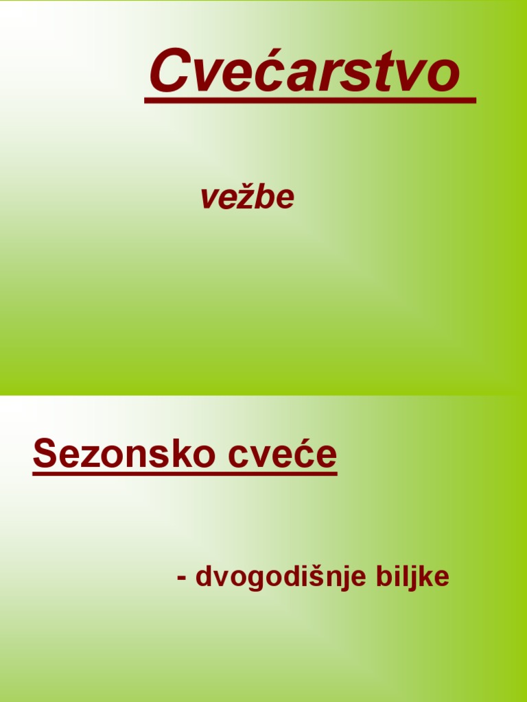 Cvecarstvo Dvogodisnje Cvece | PDF