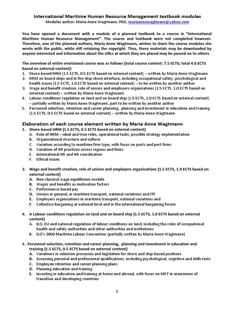 Maritime HR - Shore-Based HRM | PDF | Human Resource Management ...