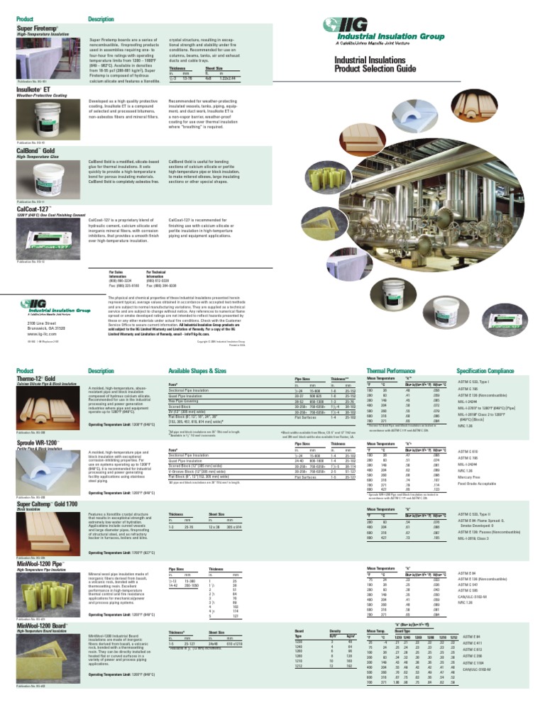 Insulation Selection Guide IIG-902 | PDF | Thermal Insulation | Building