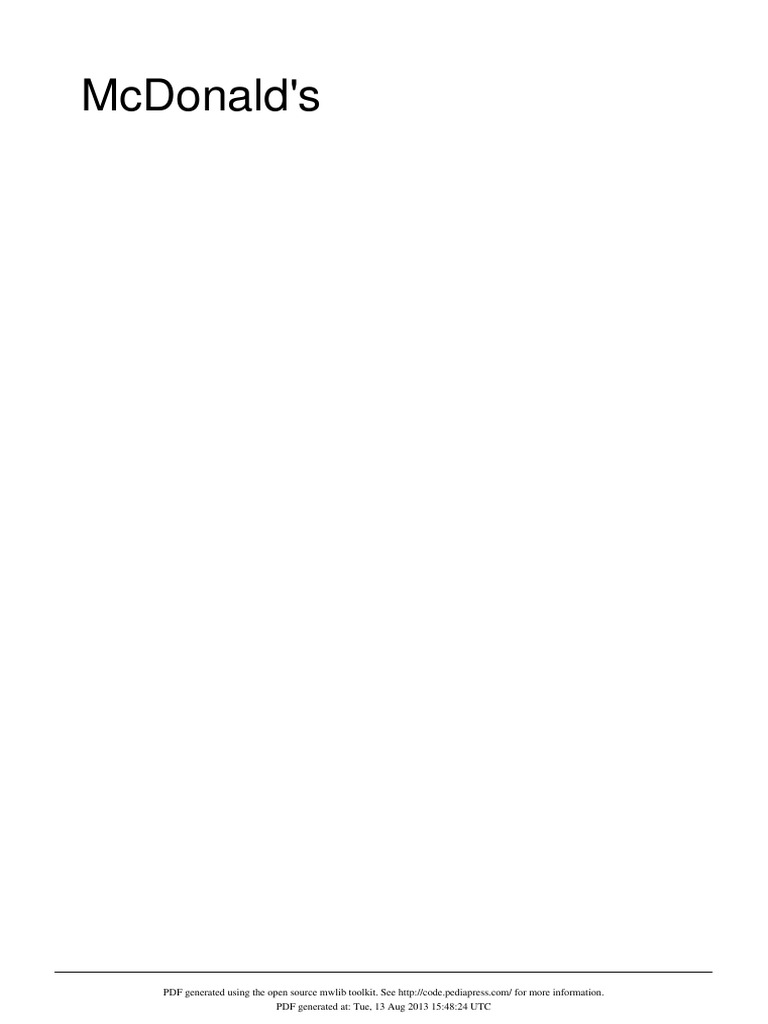 About McDonald's | PDF | Mc Donald's | Fast Food Restaurants