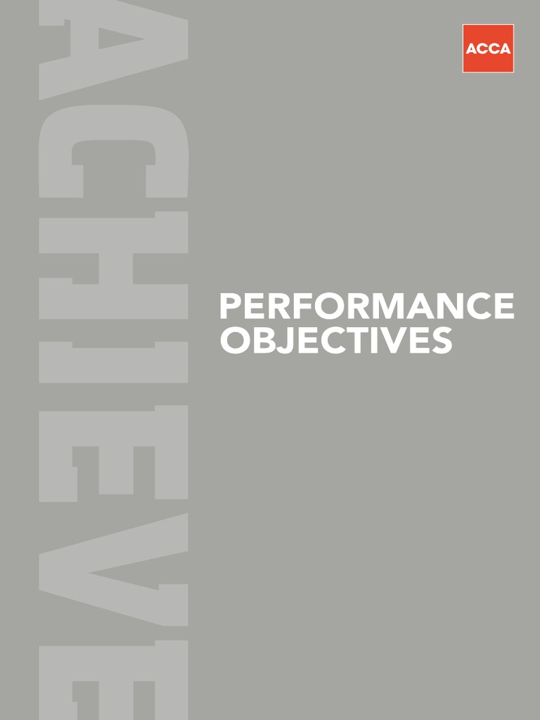 ACCA Performance Objectives Overview | PDF | Business