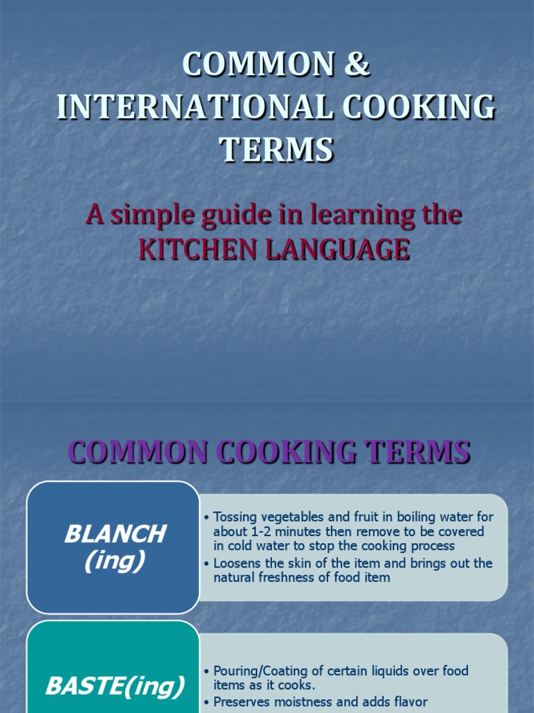 Common & International Cooking Terms: A Simple Guide in Learning The ...