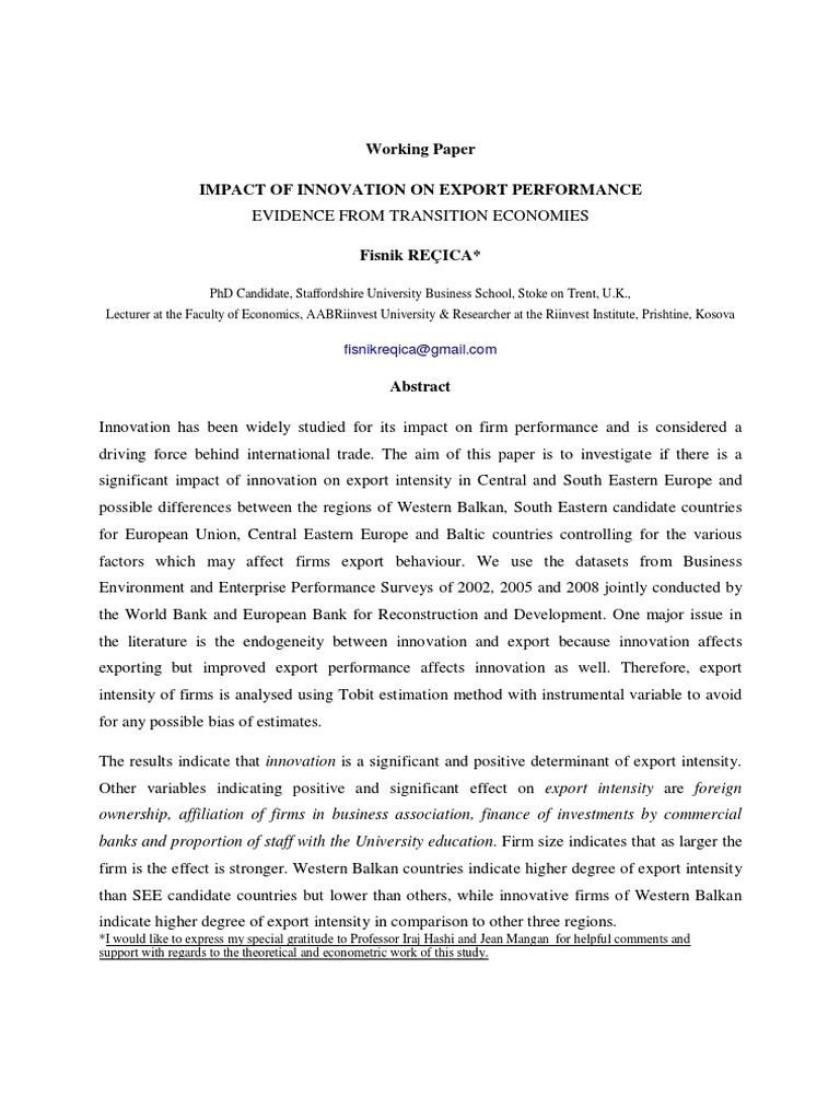 A5 - Fisnik Recica Full Paper | PDF | Innovation | Competitiveness