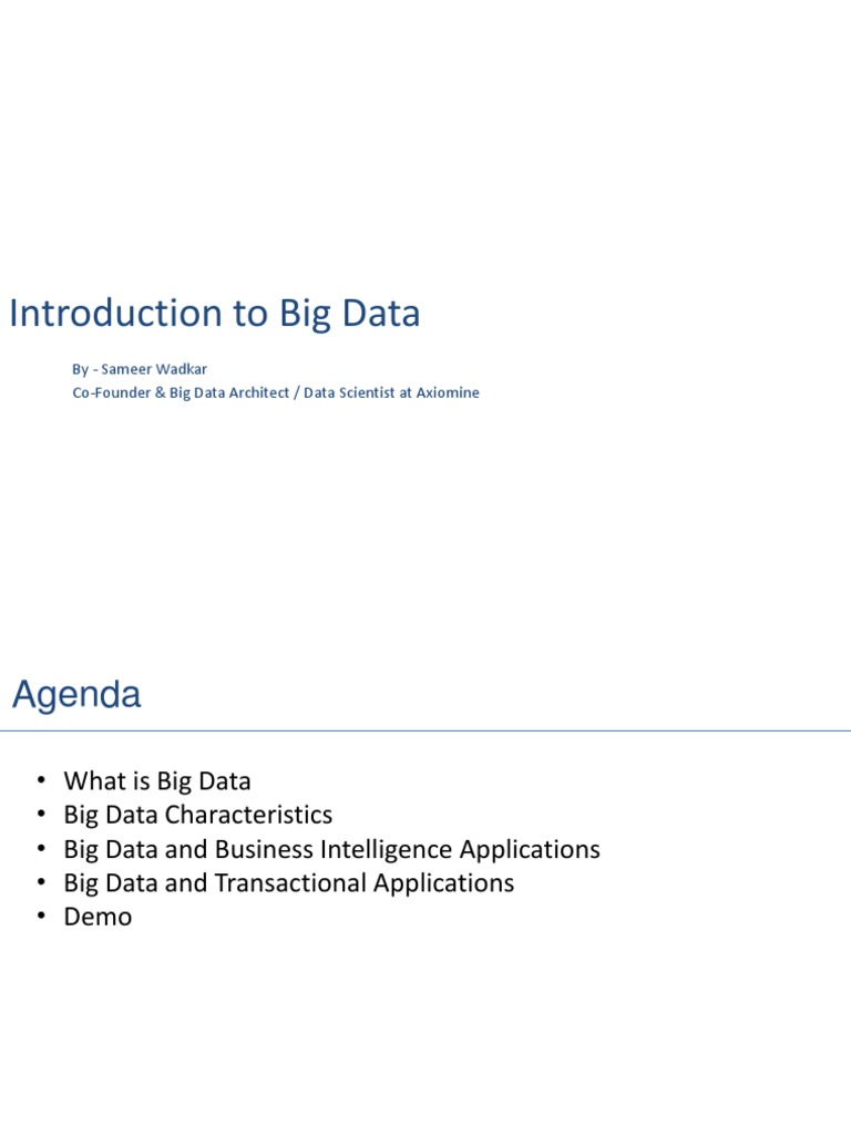 Introduction To Big Data | PDF | Big Data | Map Reduce