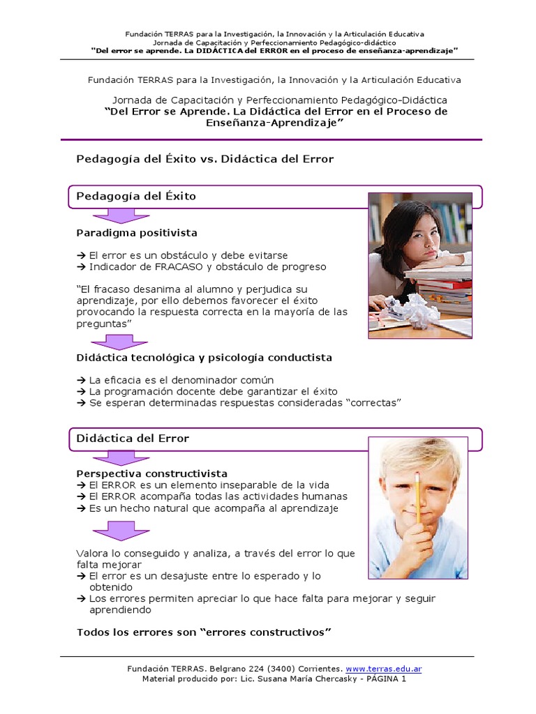Didactica Del Error - Recursos | PDF | Aprendizaje | Pedagogía