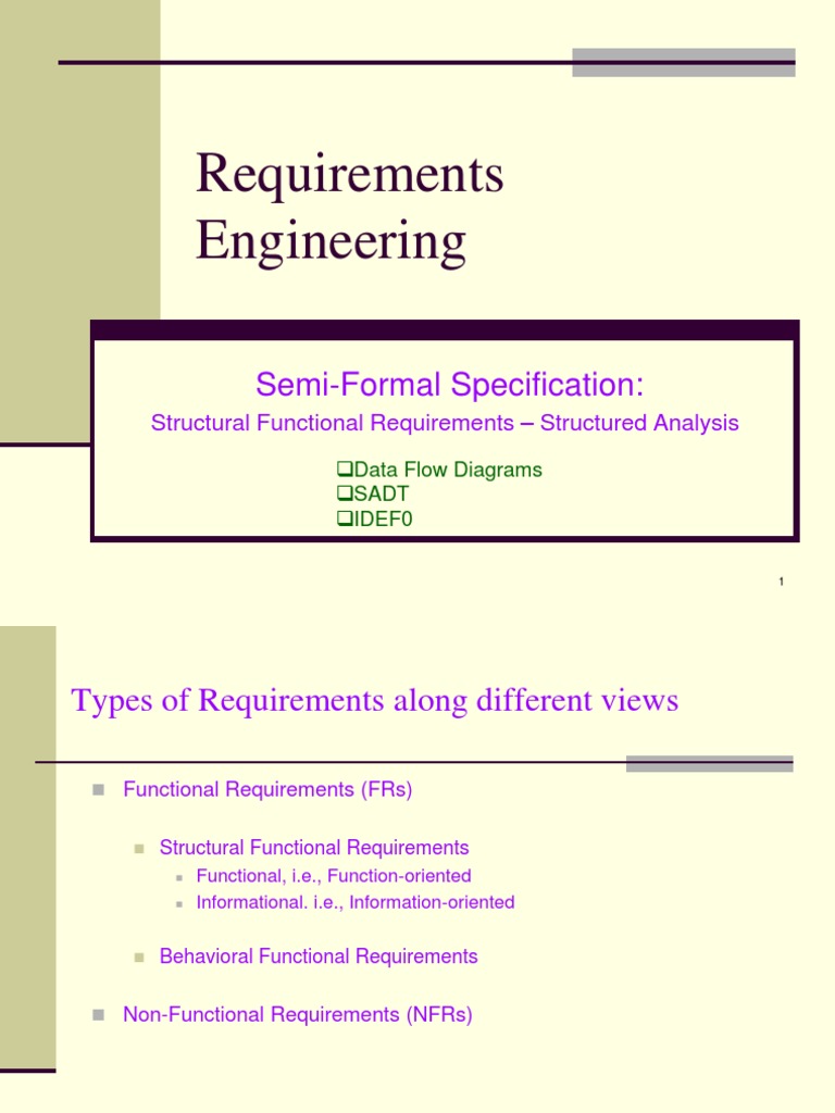 Requirements Engineering: Semi-Formal Specification | PDF | Systems ...