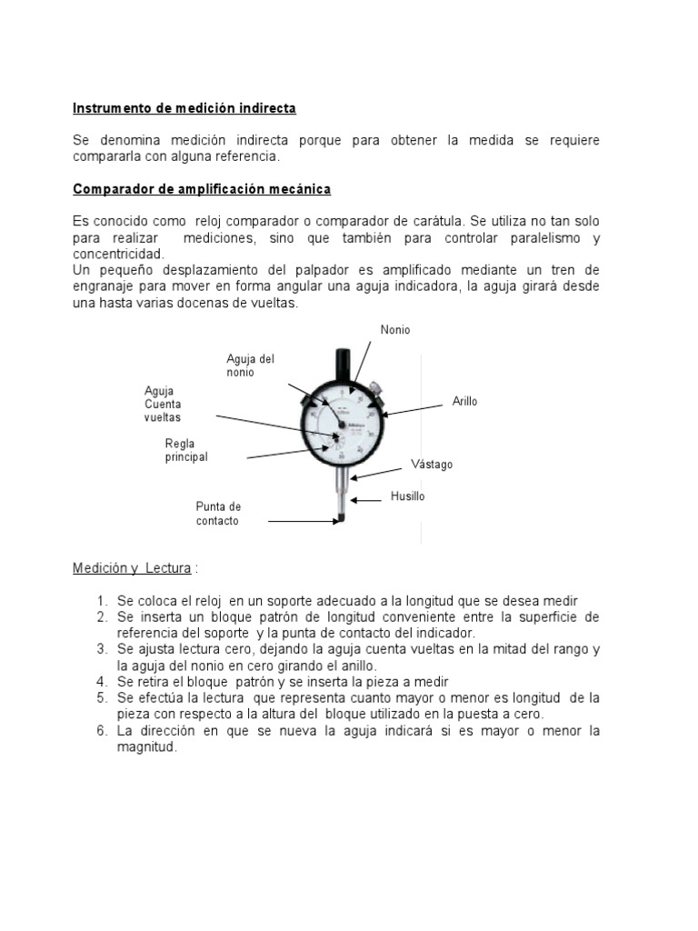 Instrumento de medición indirecta: Nonio