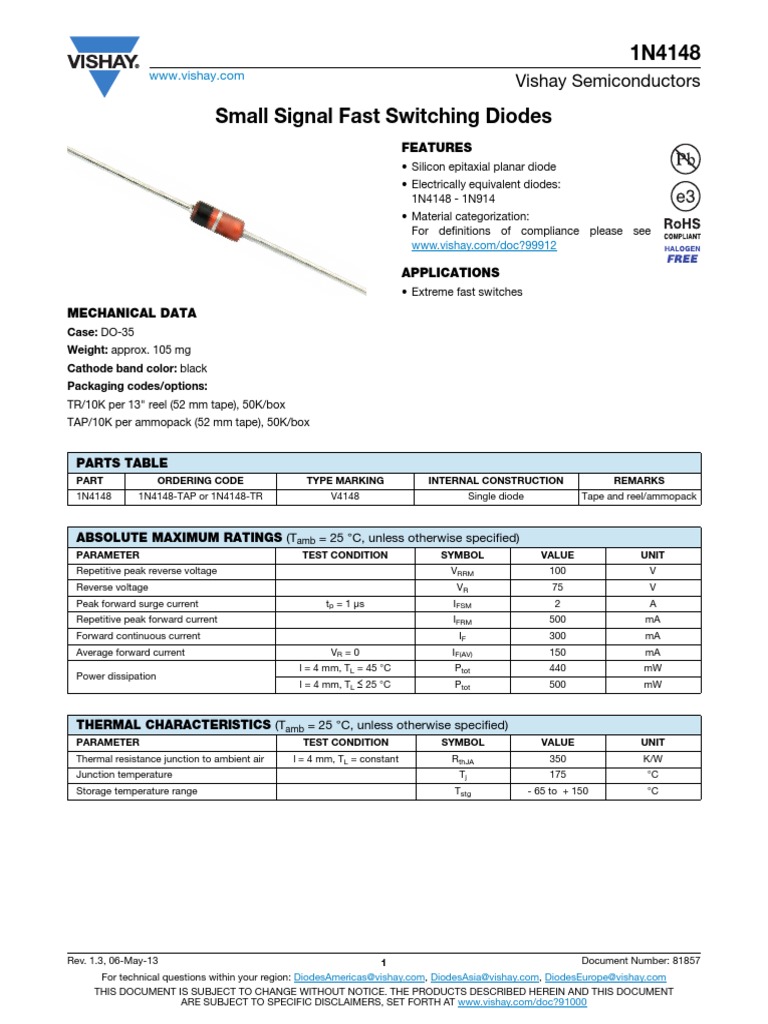 Diode Data Sheet | PDF | Diode | Contractual Term