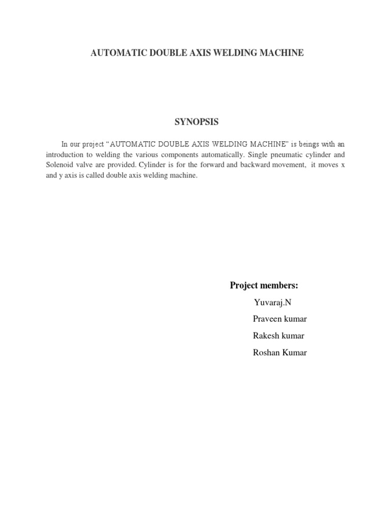 Automatic Double Axis Welding Machine | PDF | Technology & Engineering