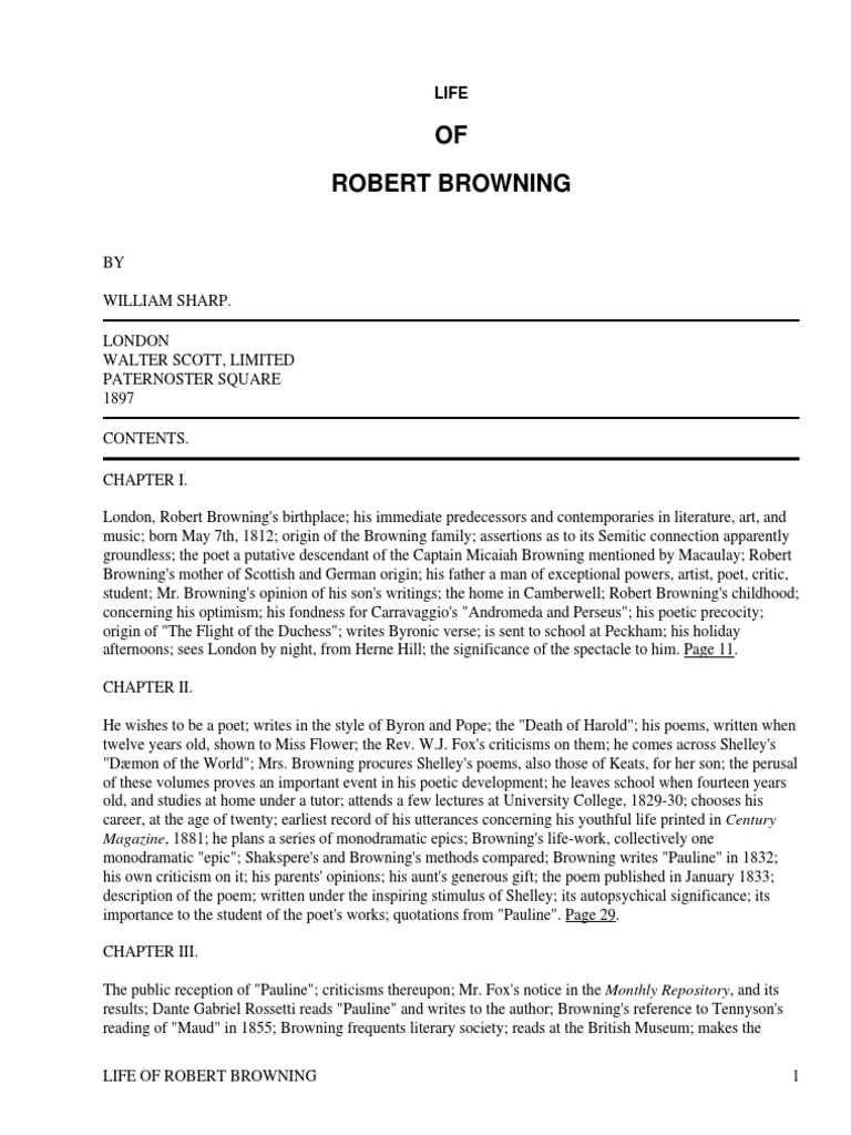 Robert Browning: Life and Works Overview | PDF | Robert Browning | John ...