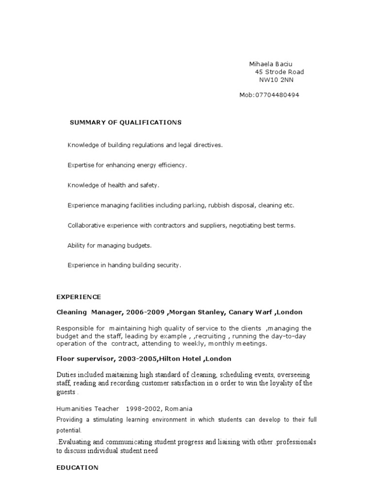 Cover Letter For Cleaning Job 6 Successful Director Of Administration