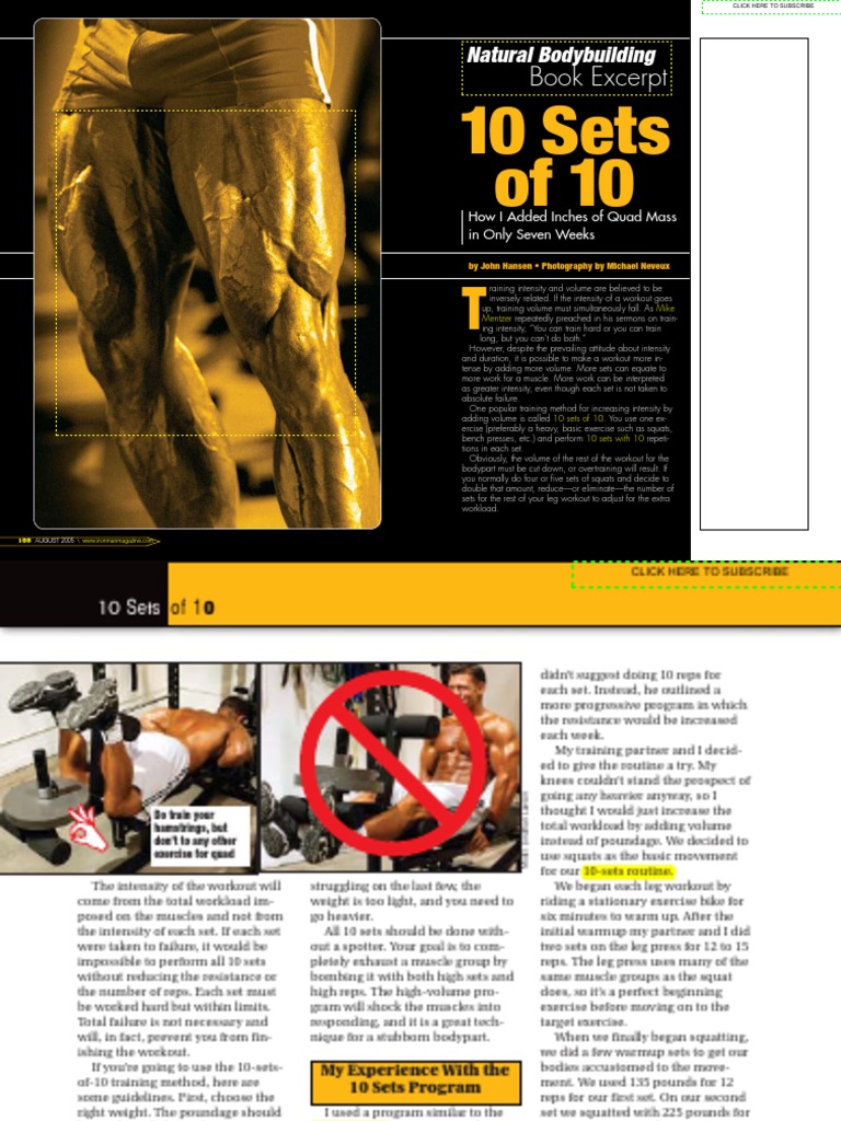 10 Sets of 10: Book Excerpt | PDF | Physical Exercise | Recreation
