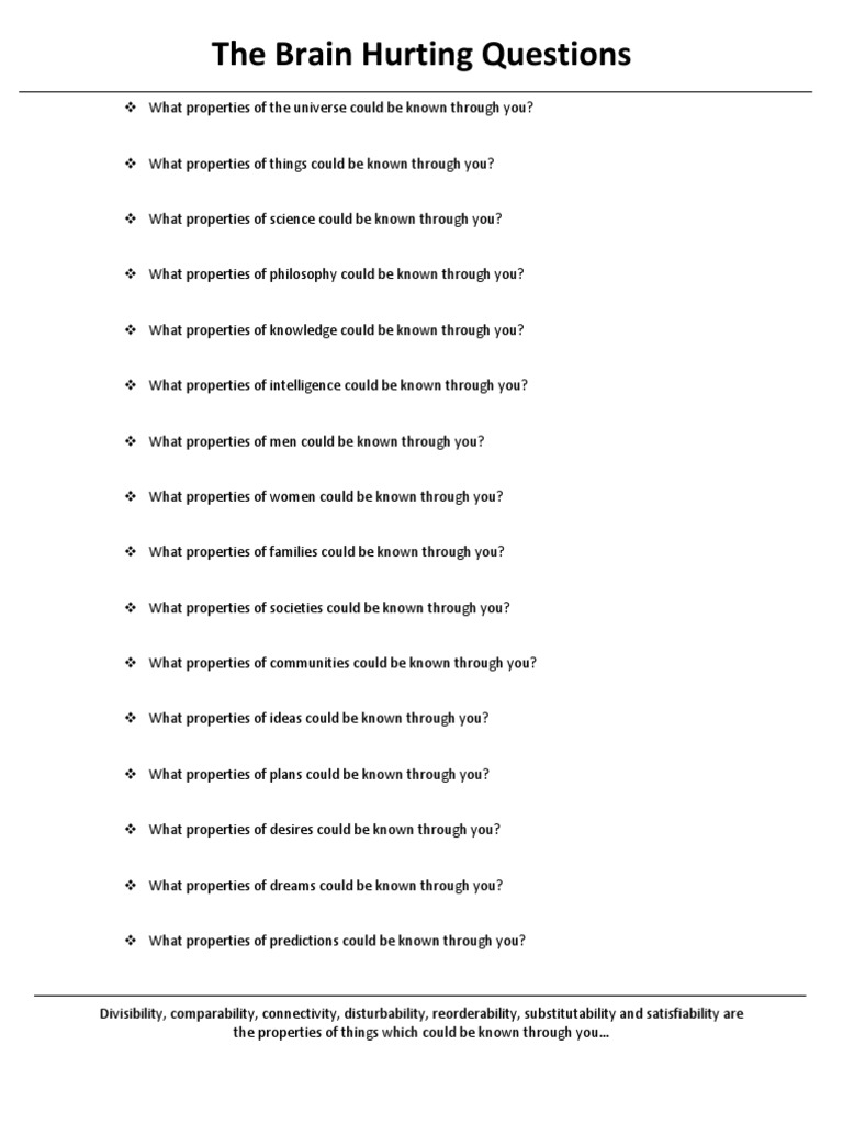 The Brain Hurting Questions | PDF | Nature