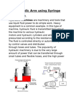 Syringe-Based Hydraulic Arm Project | PDF | Syringe | Machines