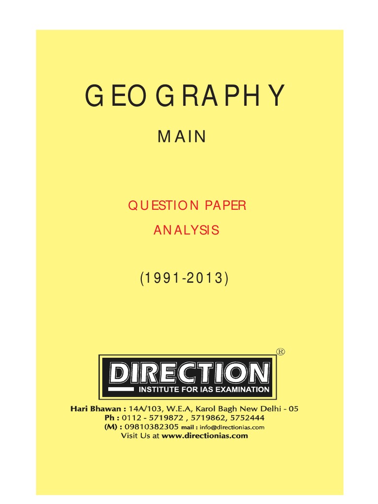 Geography: Question Paper Analysis | PDF | Climate | Geomorphology