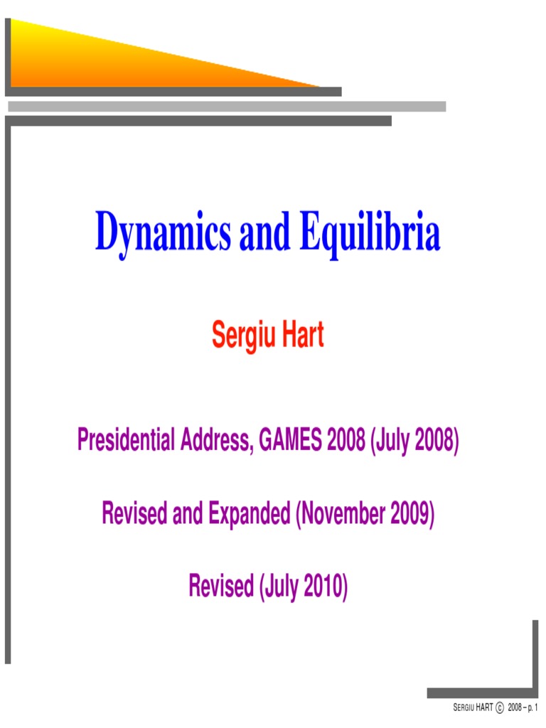 Game Dynamics and Equilibrium | PDF | Economics Of Uncertainty | Gaming
