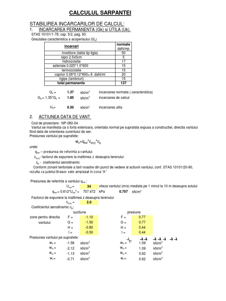 Model Calcul Sarpanta | PDF
