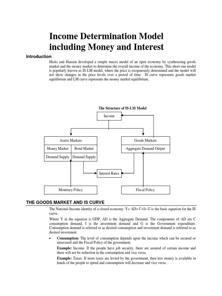 IS-LM Model: Income and Interest Determination | PDF | Crowding Out ...