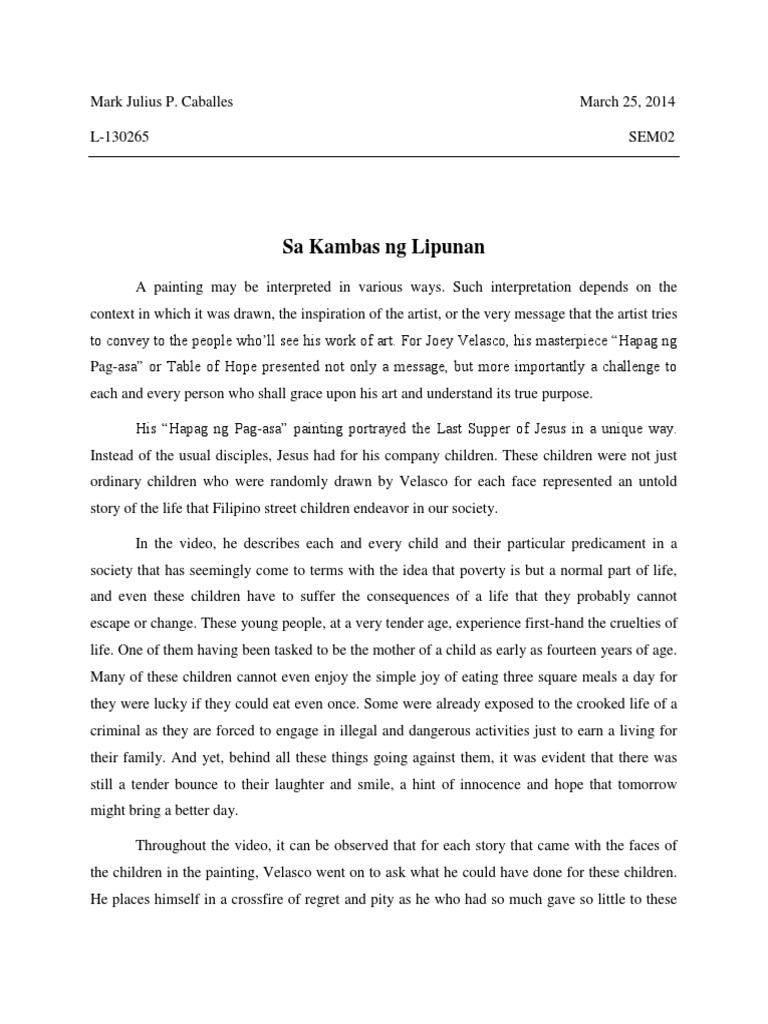 Sa Kambas NG Lipunan | PDF | Jesus