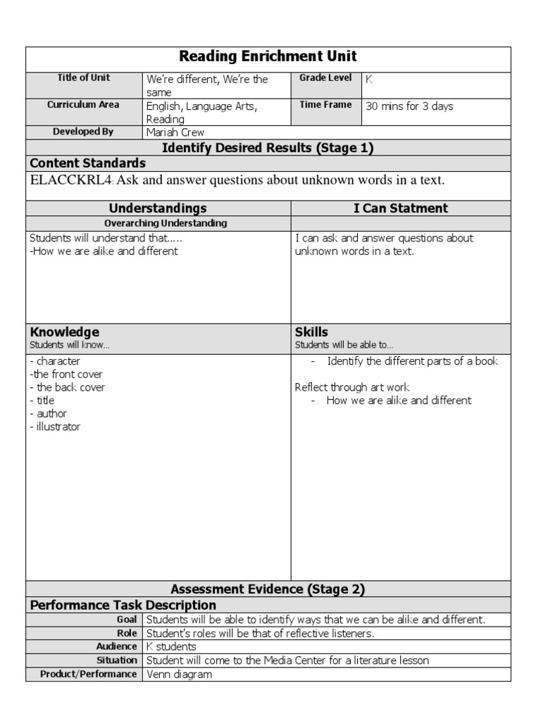 Reading Enrichment Unit: Elacckrl4 Ask and Answer Questions About ...