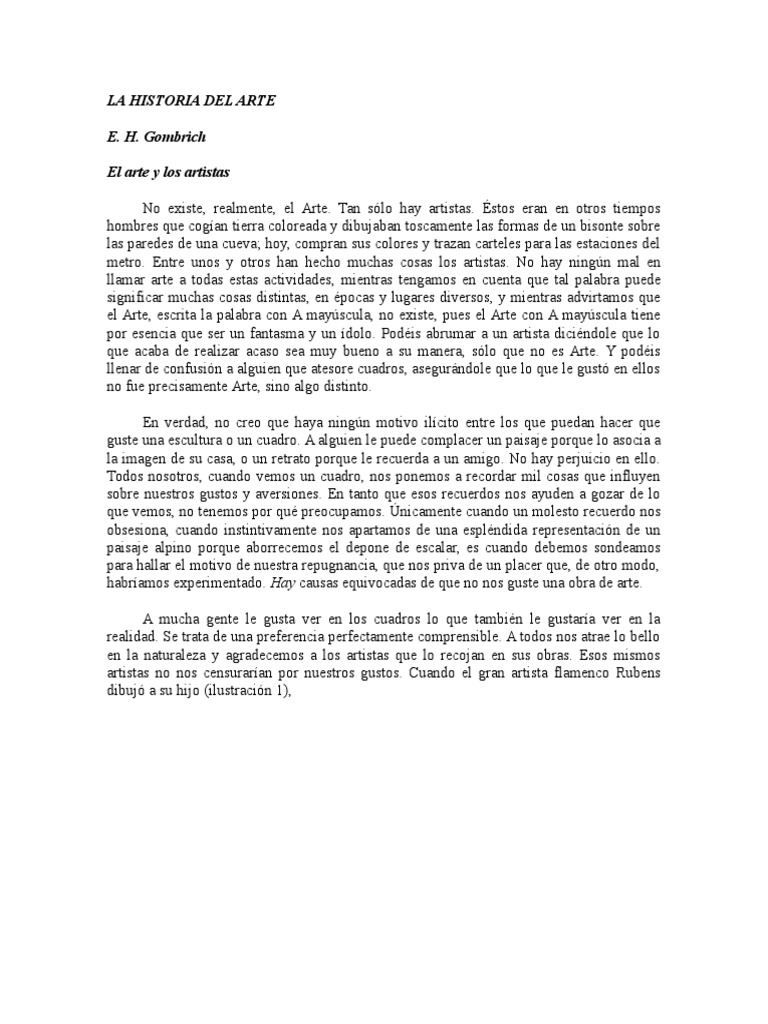 El Arte y Los Artistas. Gombrich | PDF | Pinturas | Armonía