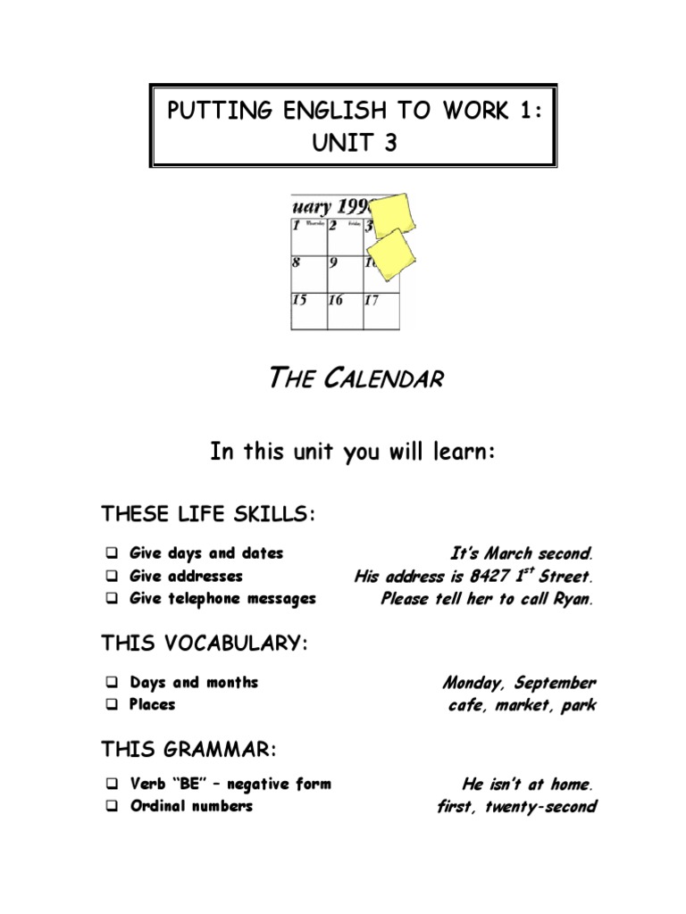 Putting English Unit3 | PDF | English Language | Languages