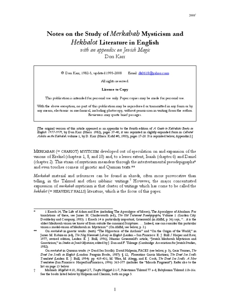 Hekhalot Literature in English | PDF | Kabbalah | Religious Texts