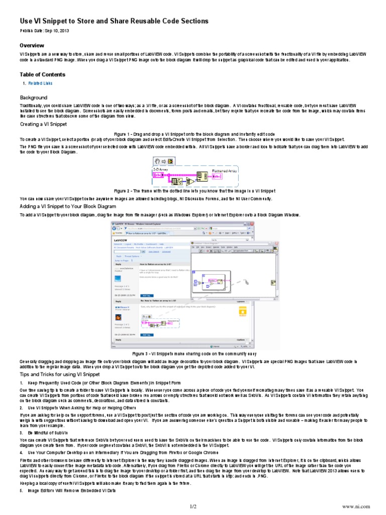 Use VI Snippet To Store and Share Reusable Code Sections: Background ...