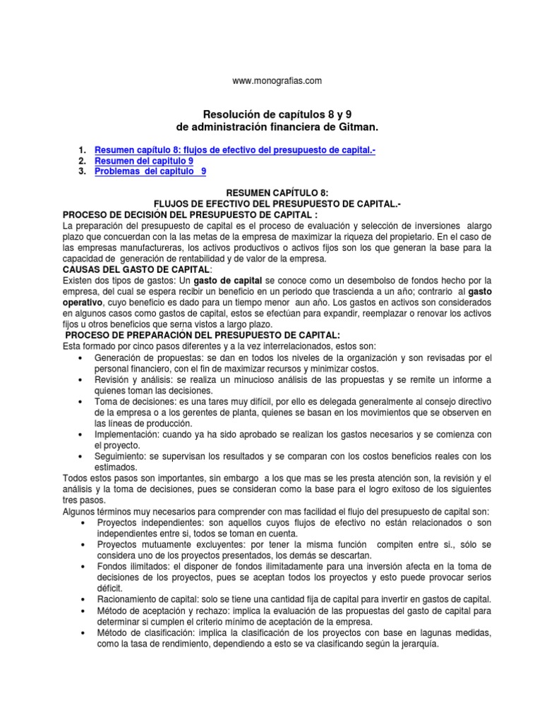 Admin Gitman | PDF | Presupuesto | Beneficio (economía)
