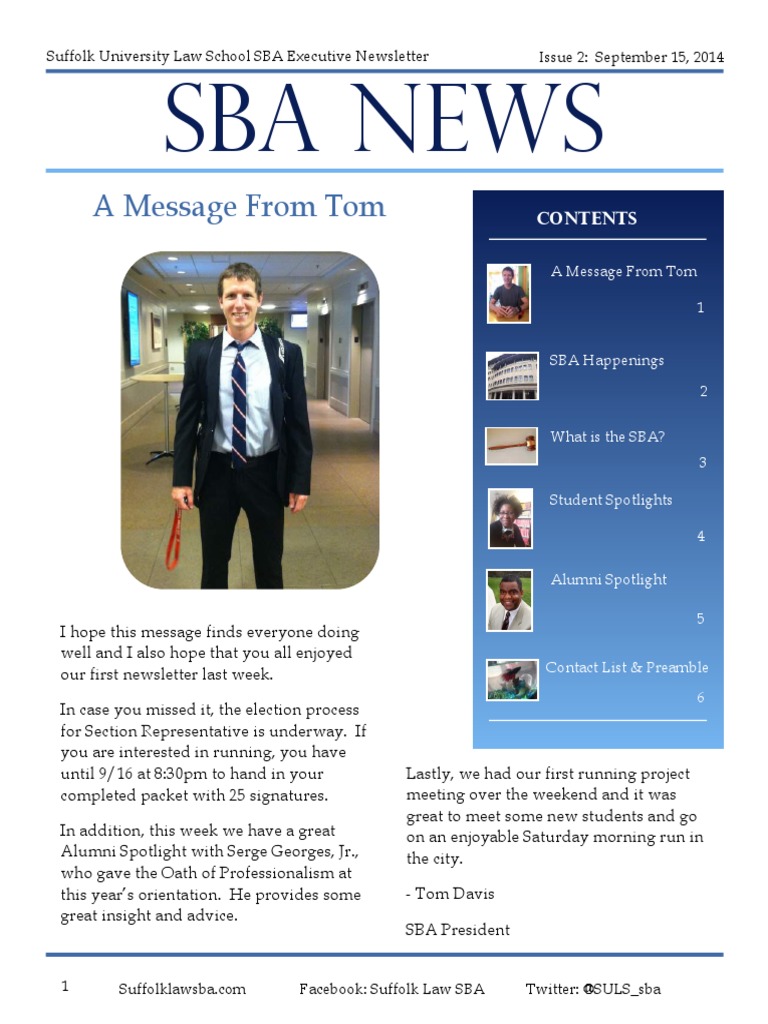 Sba News: A Message From Tom | Download Free PDF | Judge | Lawyer