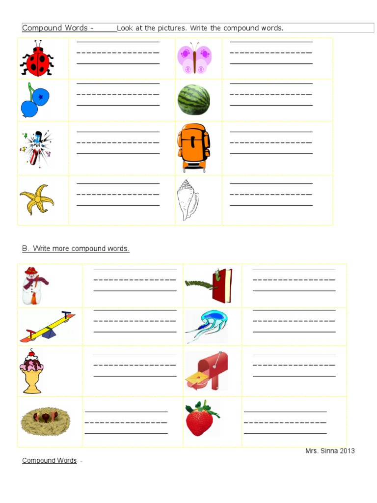 Compound Words with Pictures Activity | PDF
