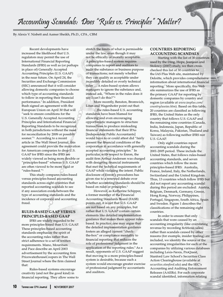 Acct Scandals | Generally Accepted Accounting Principles (United States ...