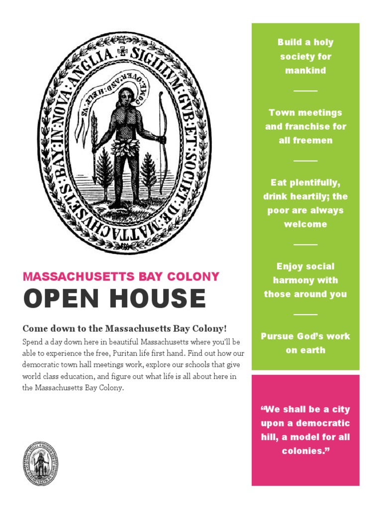 Massachusetts Bay Colony Open House | PDF | Social Science | Religion ...