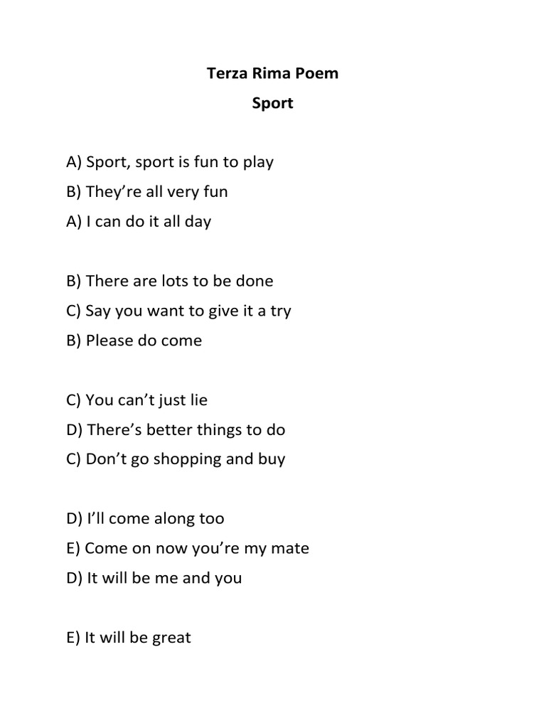 Terza Rima Poem | PDF