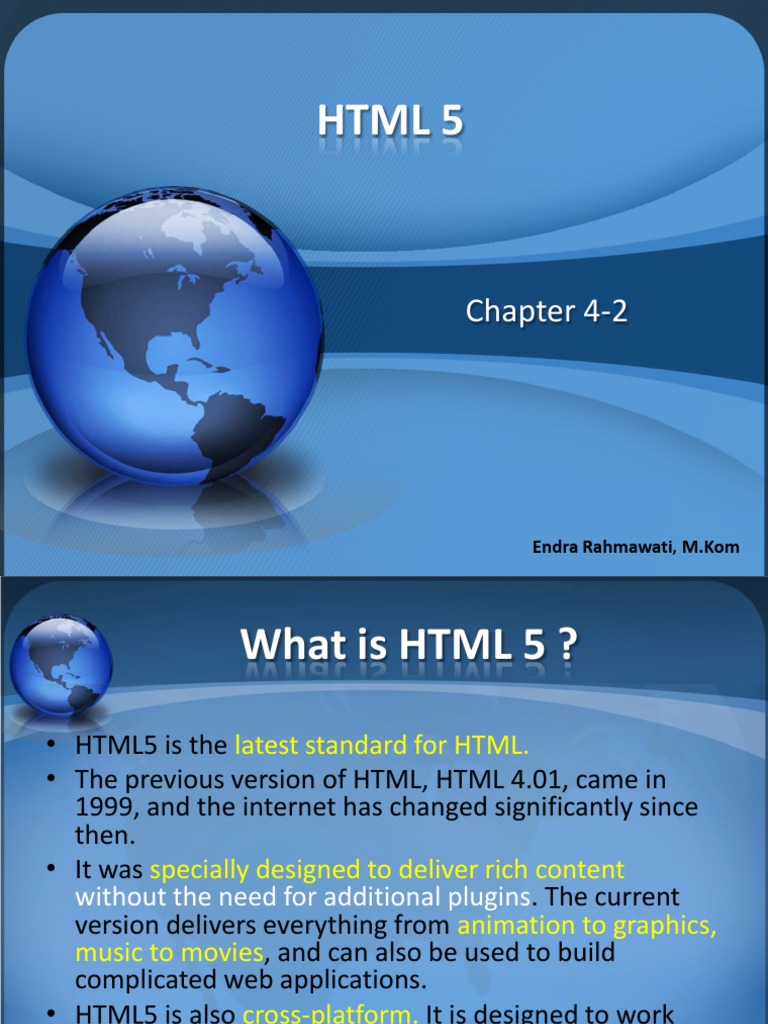 HTML5 Overview and New Features | PDF | Html5 | Html
