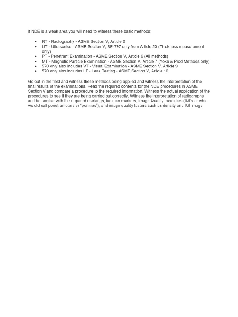 Asme Sec V - NDT Guidelines | PDF