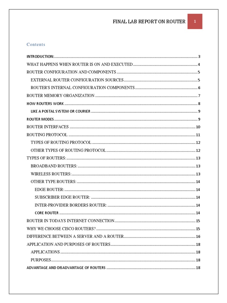 Router Report | PDF | Router (Computing) | Routing