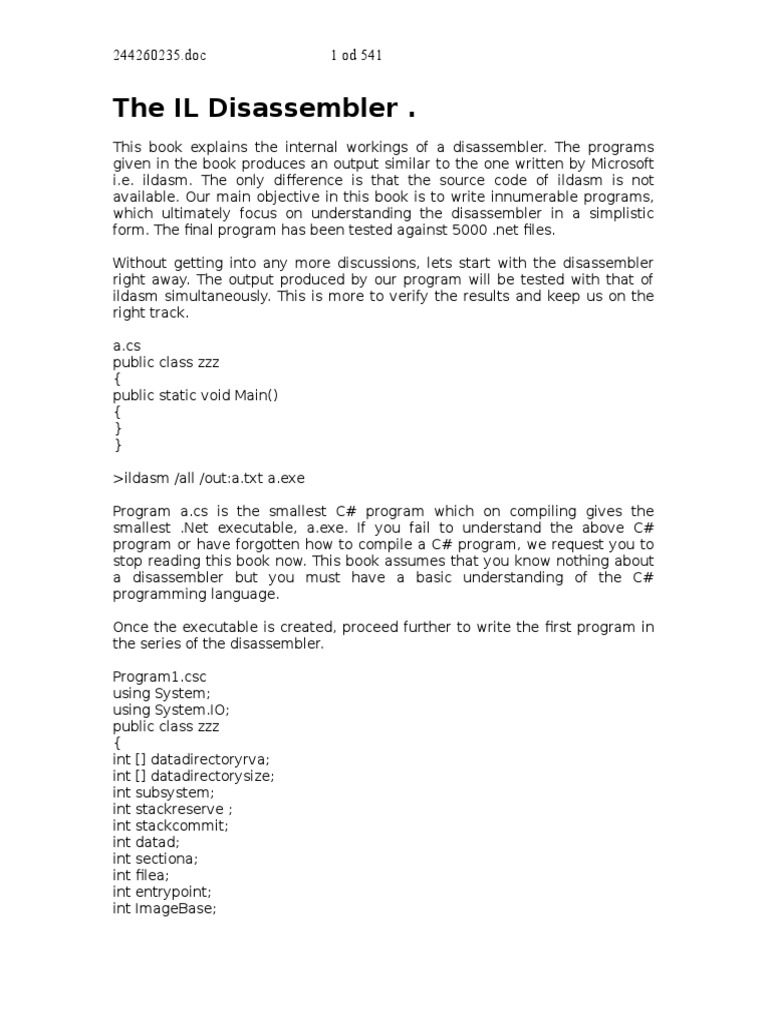 Vijamukhi - The IL Disassembler | PDF | Pointer (Computer Programming ...