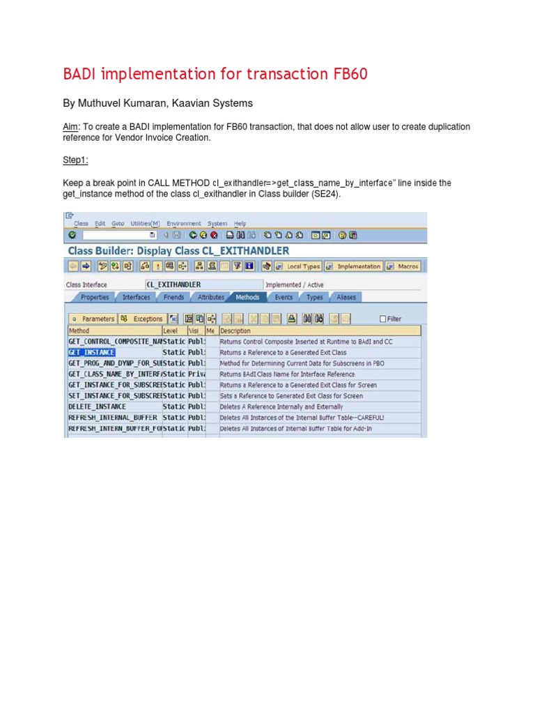 3.BADI Implementation For Transaction FB60 | PDF | Software Development | Computing
