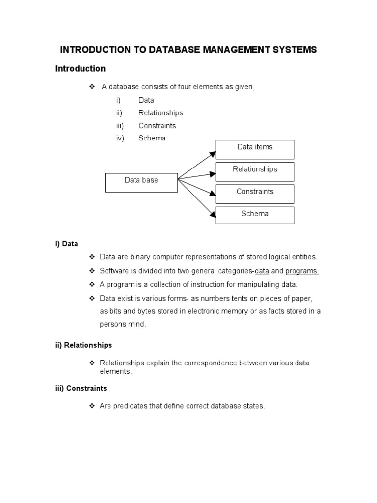 Introduction To Database Management Systems Pdf Relational Database Databases