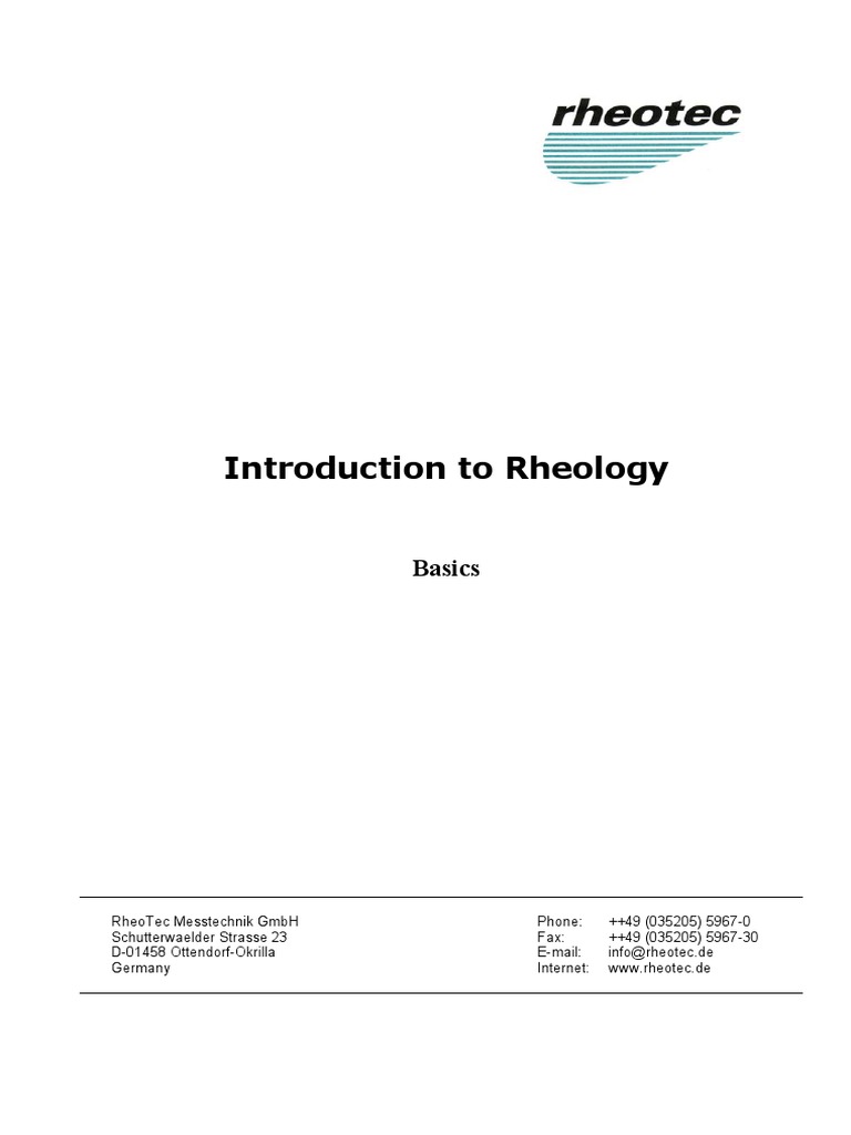 Introduction to Rheology Basics | PDF | Viscoelasticity | Rheology