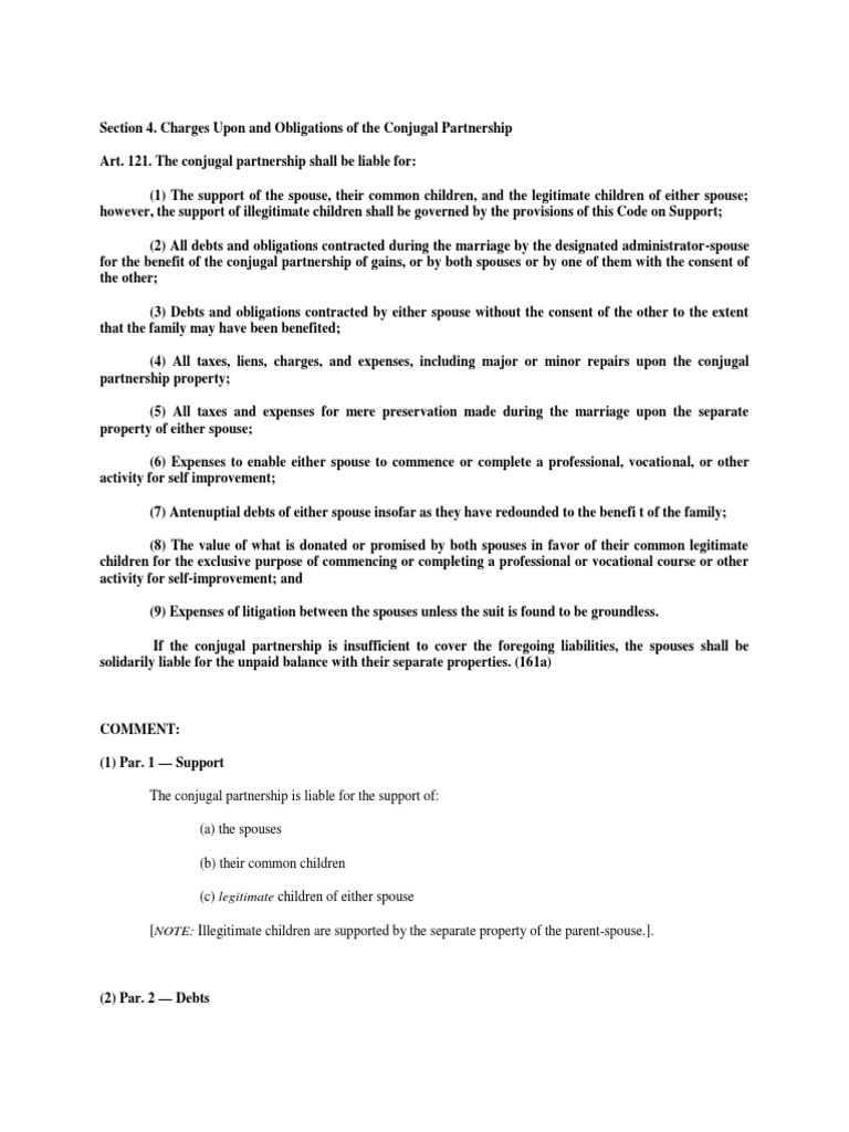 Conjugal Partnership Liabilities | Guarantee | Marriage