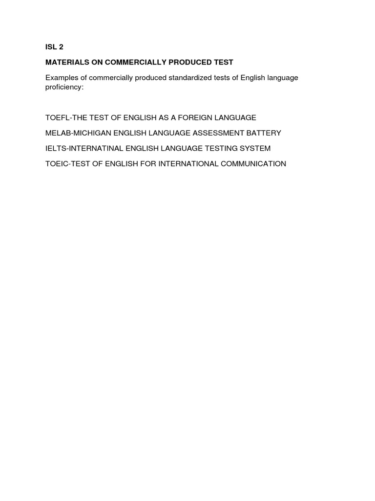 Commercial English Proficiency Tests | PDF | Foreign Language Studies