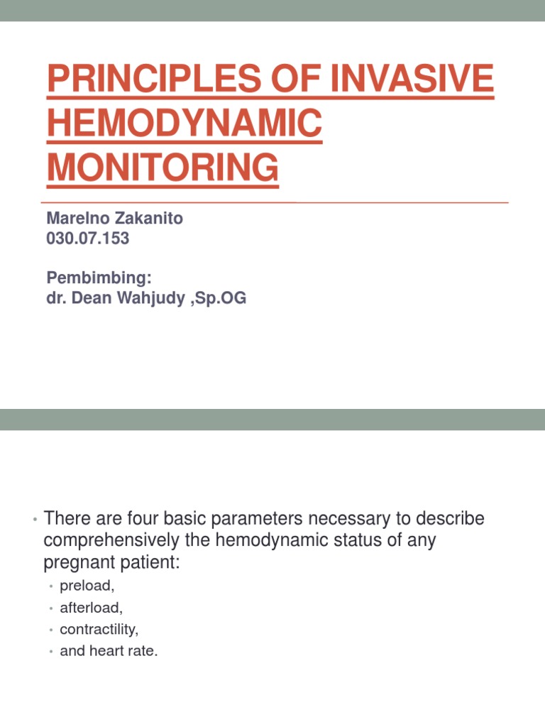 Principles of Invasive Hemodynamic Monitoring XXX | PDF | Heart | Hemodynamics