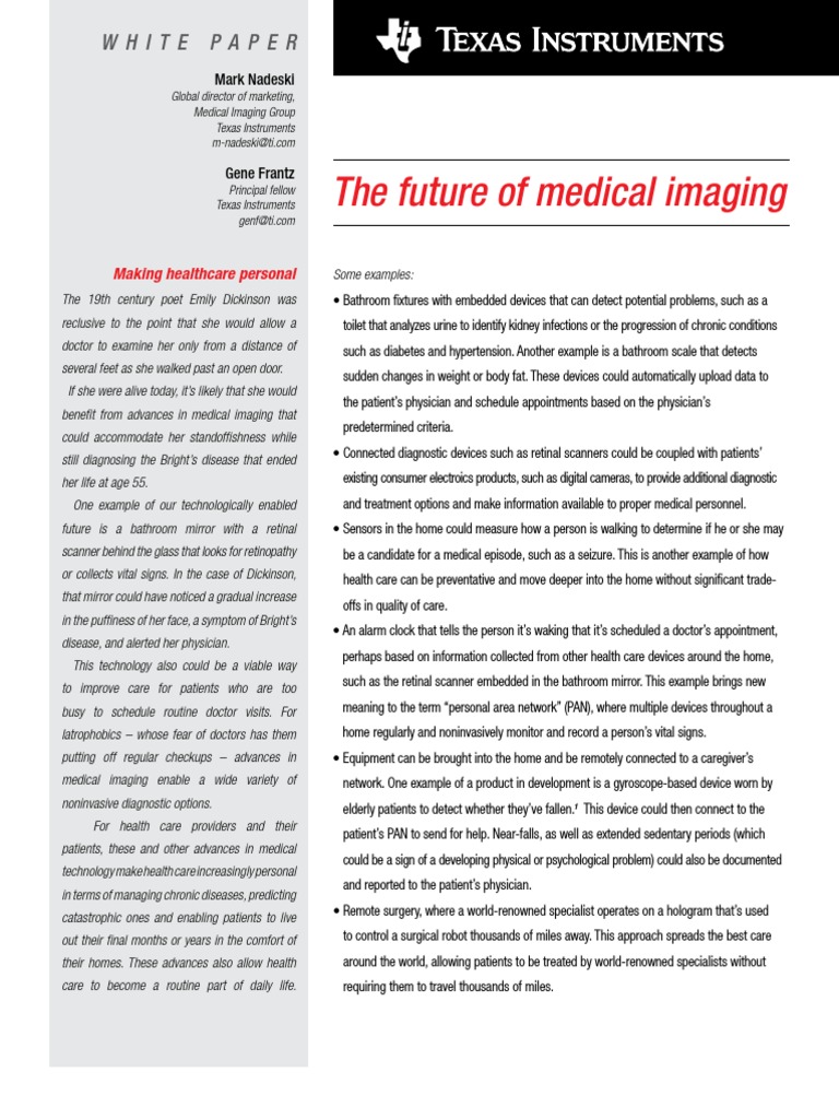 The Future of Medical Imaging: White Paper | PDF | Telemedicine ...