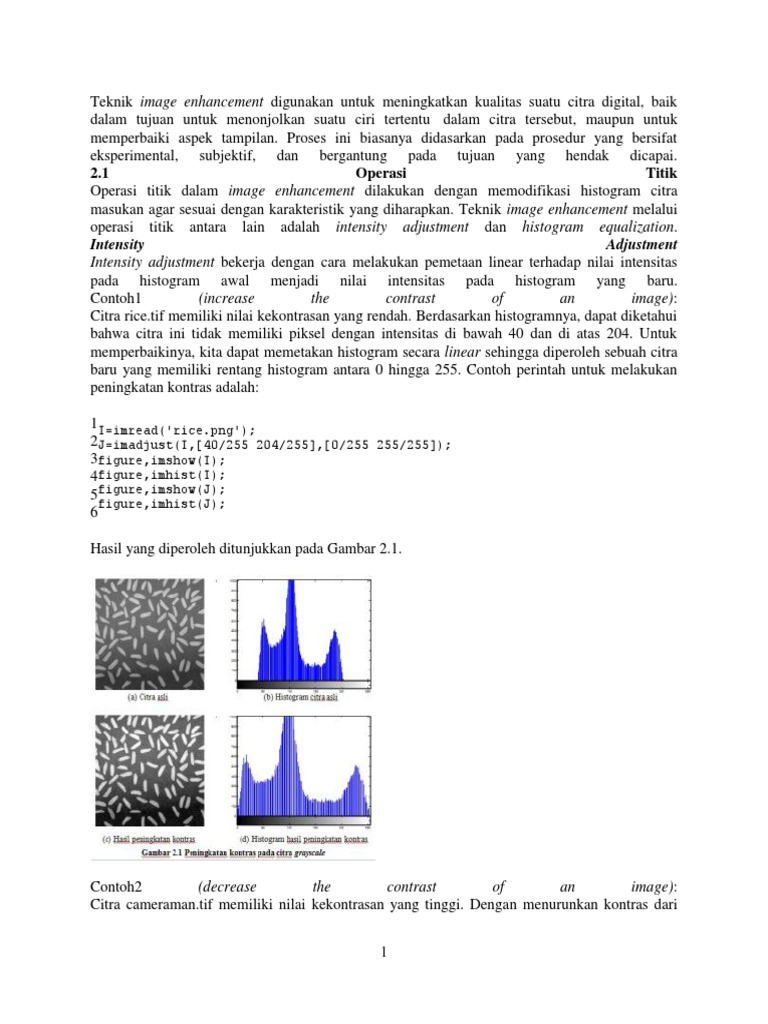 Teknik Image Enhancement Digunakan Untuk Meningkatkan Kualitas Suatu ...