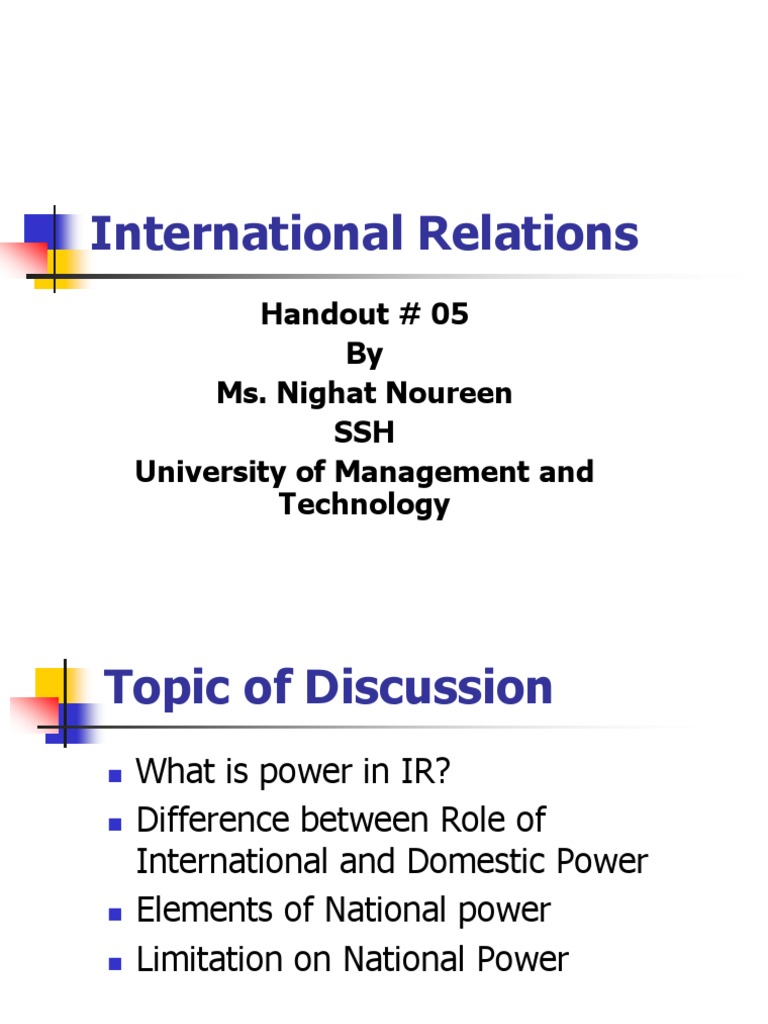Elements of Power in International Relations | PDF | Politics