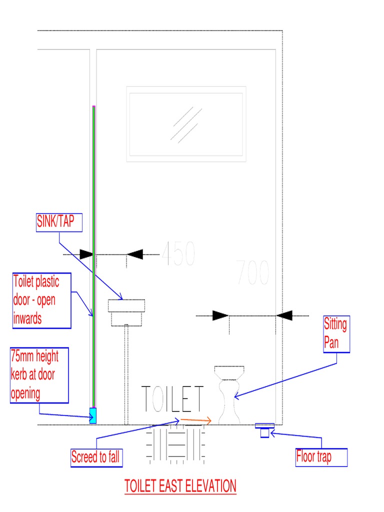 Toilet East Elevation - Sketch | PDF