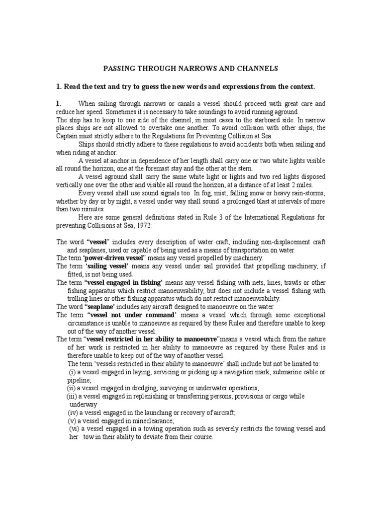 Navigating Narrow Waterways: A Guide to Safe Passage Through Channels ...